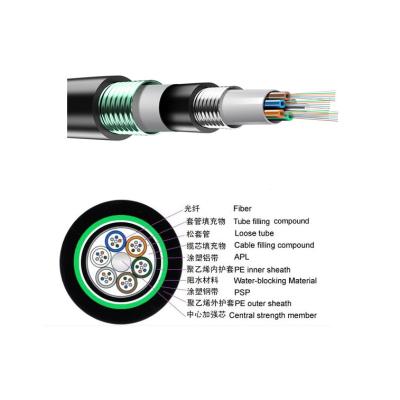 Cina Cavo a fibre ottiche corazzato di sepoltura diretta del rivestimento del PE, cavo ottico sotterraneo GYTS53 in vendita