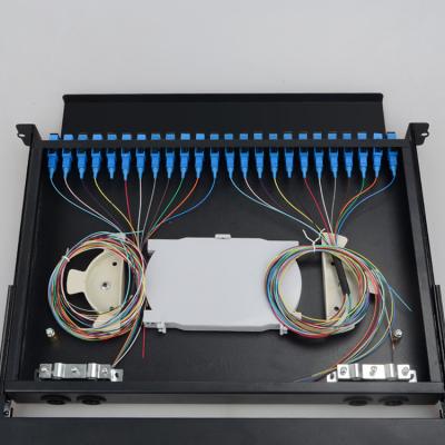 China FTTH Fiber Optic Patch Panel ODF 48 Port 19 Inch Slide Rail Rack Mount Drawer for sale