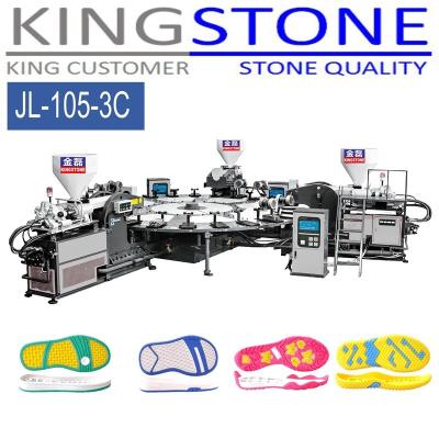 China Kingstone Machinery Rotary 3 Color PVC TPR Sole Injection Machine for sale