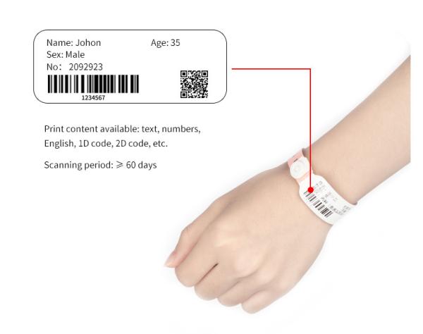 Quality Soft PVC Hospital Medical Wristband Disposable RFID NFC Tag Bracelet for sale
