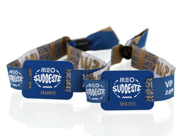 Quality Disposable Smart RFID Chip Wristband Fabric NFC Wristbands For Events And Festival for sale