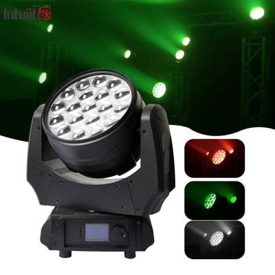 China Zoom Moving Led Wash Light 19x10w 4 In 1 Gobo Projector Rgbw Headlight Party Stage Lighting Effects Bar Night Club Disco for sale