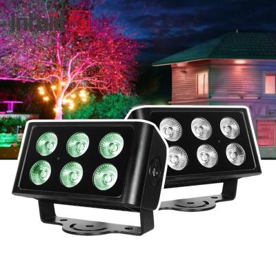 China 6x5W IP65 impermeable RGBW 4IN1 luz de inundación LED para paisajes al aire libre DM512 Control en venta