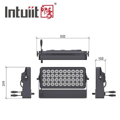 China IP65 Wash 400w City Color Ip65 Waterproof Stage Light Rgbw 4in1 Led Dmx512 Wall Washer Light for sale