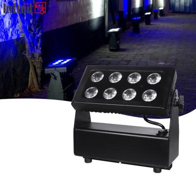 Китай DMX512 8x10w RGBW 4in1 IP65 водонепроницаемый DJ Свадебная сцена Городская стеновая стиральная машина Внешний светодиодный стиральный фонарь продается