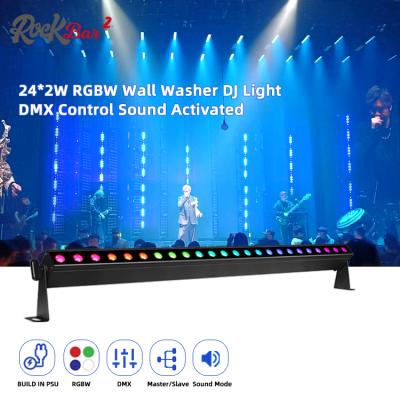 China 24*2W RGBW 4in1 Led Wallwasher Bar Sound Mode Dj Wedding City Events Stage Led Wash Light for sale