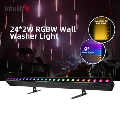 Cina Illuminazione per palcoscenico a LED 24*2W DMX512 RGBW Luce a Led Bar Lineare Disco Stage Club Nozze Luce a LED a voce attivata in vendita