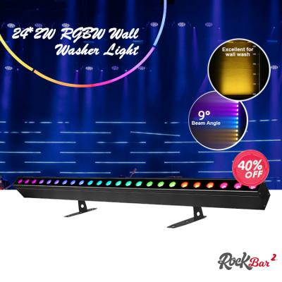中国 洗濯ライト IP20 DMX512 アドバンスト スマート ミュージック ソリューション 24*2W RGBW LED ライト 線形バー ウォール ウォール ウォール 販売のため