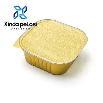 China Plastic Sealing Lids Embossed Printed Square Shape Aluminum Foil For Yogurt Cups for sale