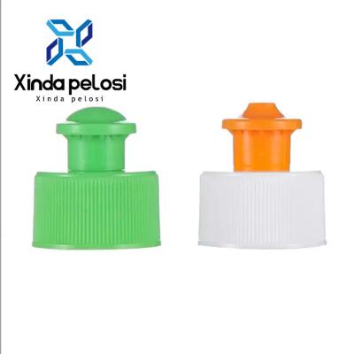 China Non Spill Push Pull Screw Replacement Covers Plastic Bottle Cap For Sports Bottle for sale