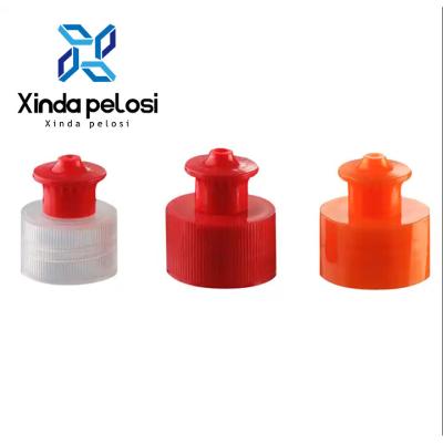 China Non Spill Push Pull Screw Replacement Covers Plastic Bottle Cap For Sports Bottle for sale