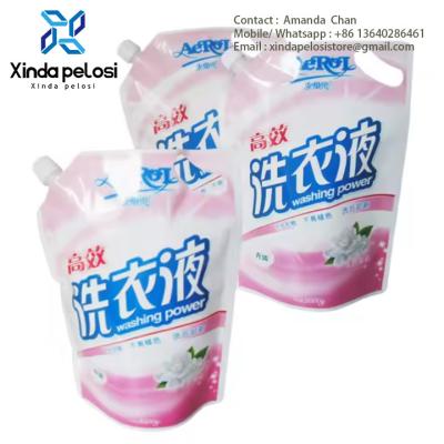 China Custom Logo Plastic Packaging Stand Up Resealable Liquid Plastic Pouches With Gravure Printing for sale