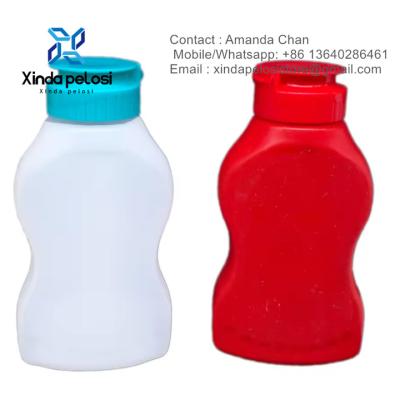 China Best Price Plastic Sauce Honey Bottle With Spout Nozzle Flip Top Lid Squeeze Bottle Plastic Ketchup Caps for sale