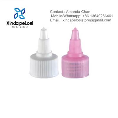 China Custom Logo Roze Twist Off Cap Voor Pomp Sprayer Scherpe mond Twist Cap Te koop