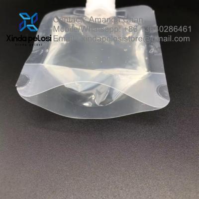 China Reusable Clear Plastic Spouted Liquid Drink Bag Pouch Alcohol Pouch for sale