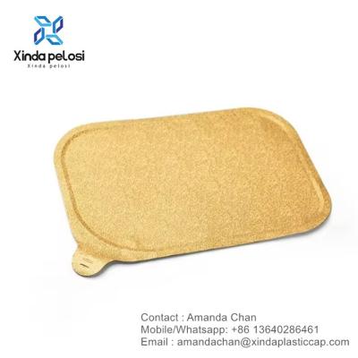China Plastic Sealing Lids Embossed Printed Square Shape Aluminum Foil For Yogurt Cups for sale