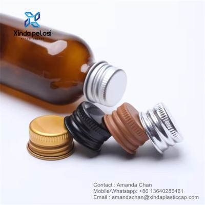 China Aluminum Screw Caps Aluminum Thread Ribbed Screw Top Lids For Bottles Jars for sale