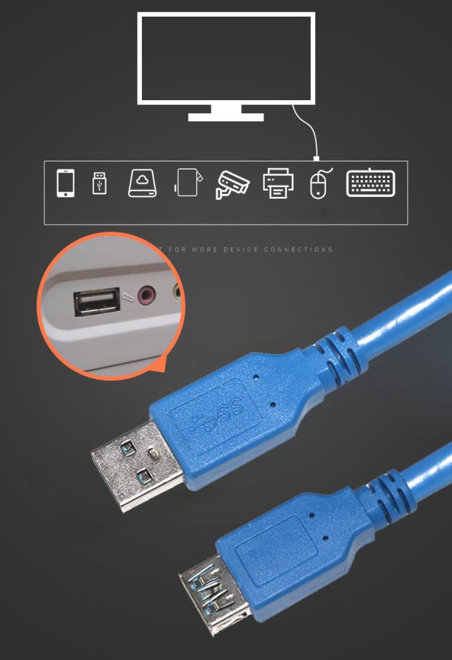 USB 3.0 extension cable close-up view