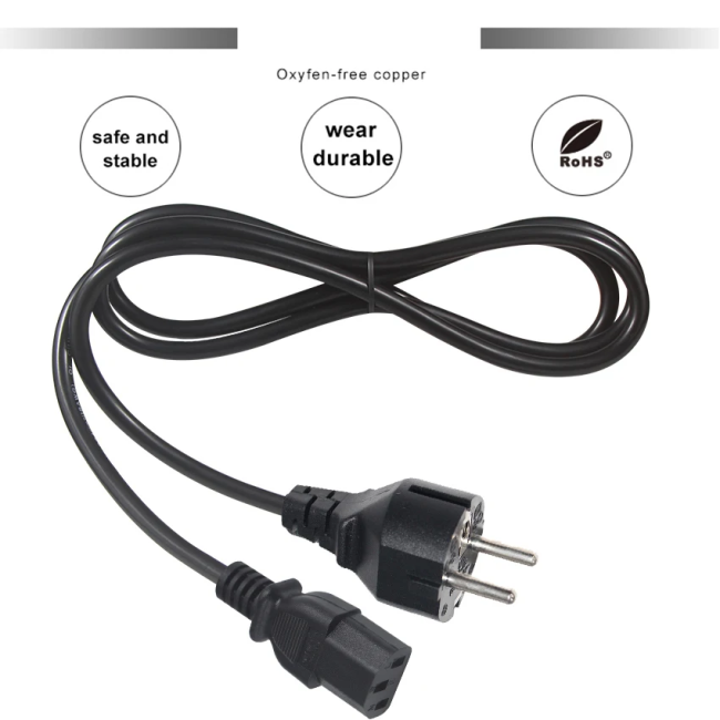 EU power cable with Schuko plug