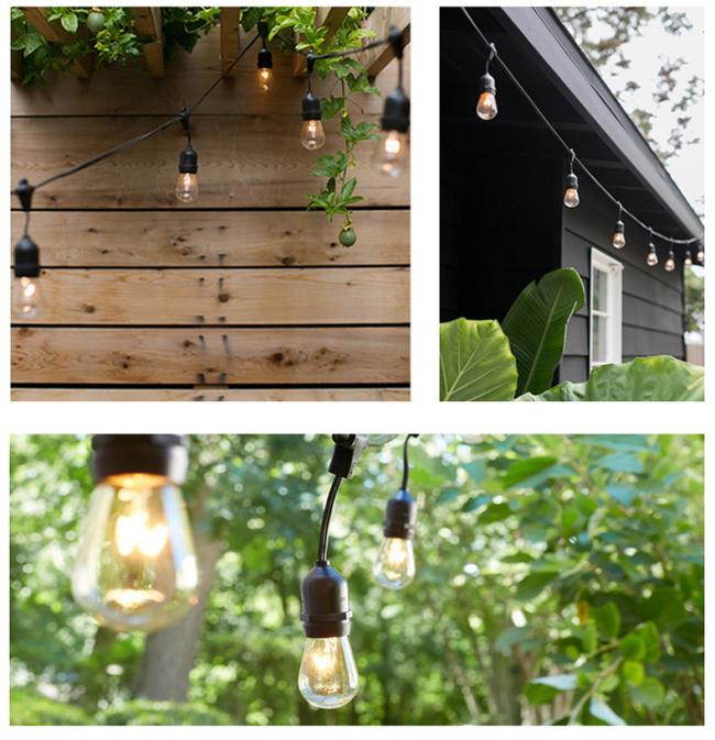 LED S14 String IP65 Plastic Star Colorful Light Ball Bubble E27 Light String Outdoor Garden for Christmas Holidays