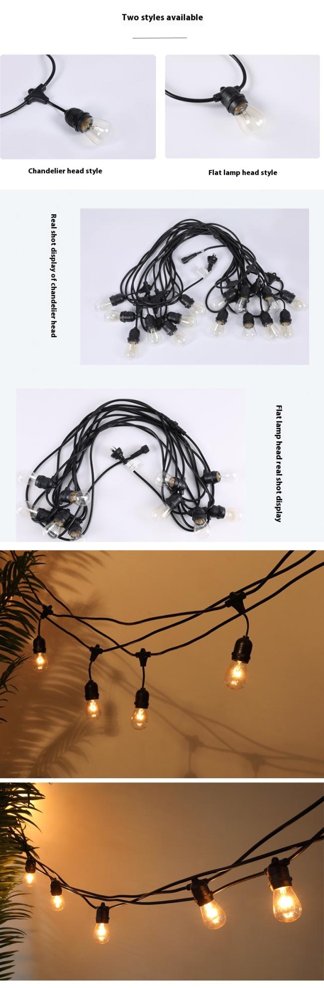 LED S14 String IP65 Plastic Star Colorful Light Ball Bubble E27 Light String Outdoor Garden for Christmas Holidays