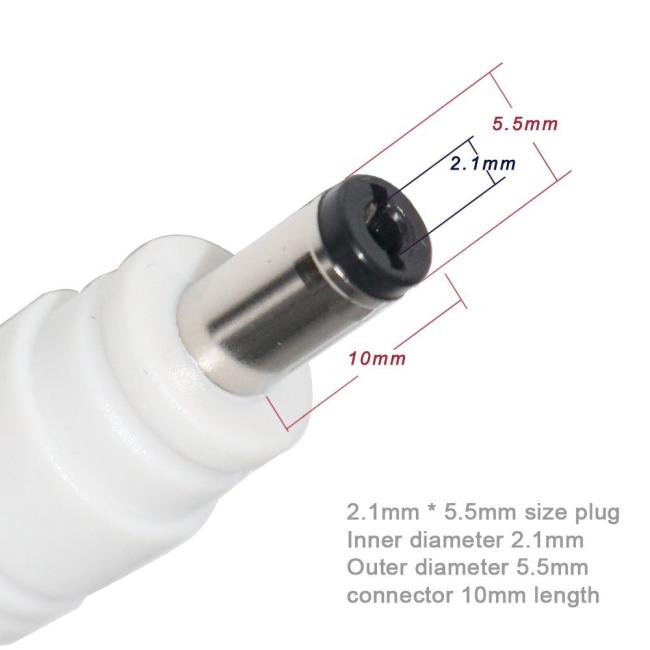 High Quality White 22AWG/2C 5521 5525 3.5*1.35 5.5*2.1mm Male to Female DC Power Extension Cable