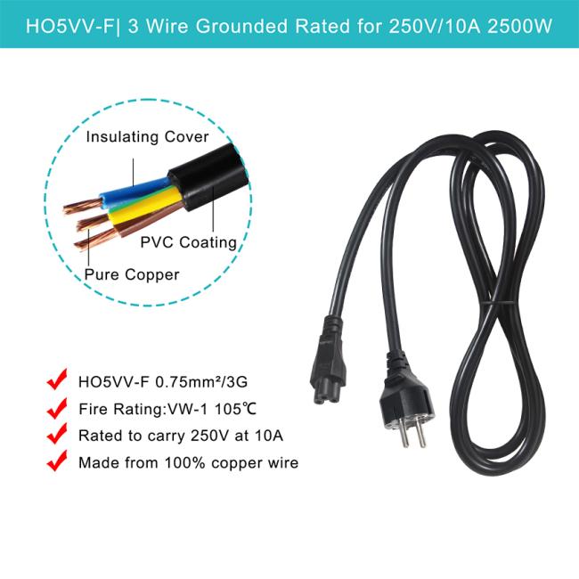 Power cable in use with computer equipment