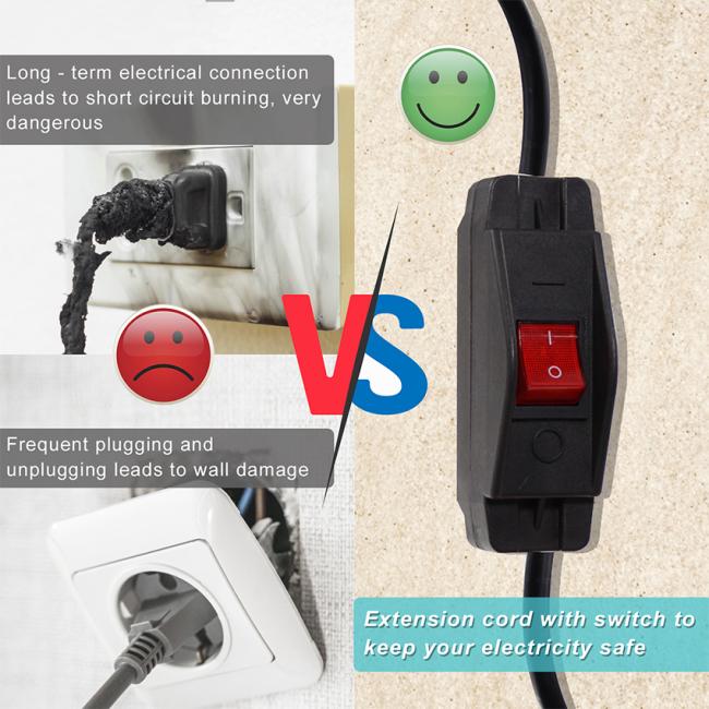 Close-up of IEC C5 connectors on power splitter