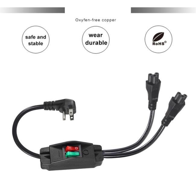 Power splitter with inline switch detail