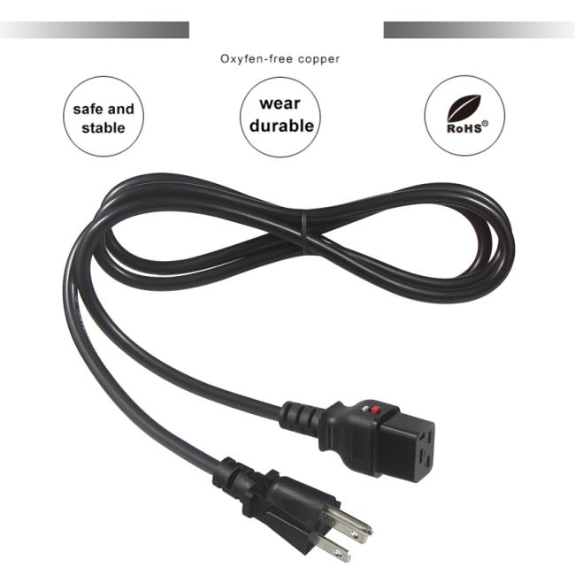 UK to C19 power cord side view