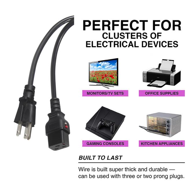 UK to C19 power cord connector detail