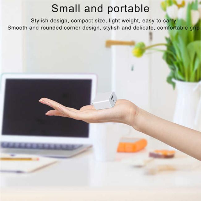 Close-up of US 2-Pin 18W Dual USB Wall Charger ports