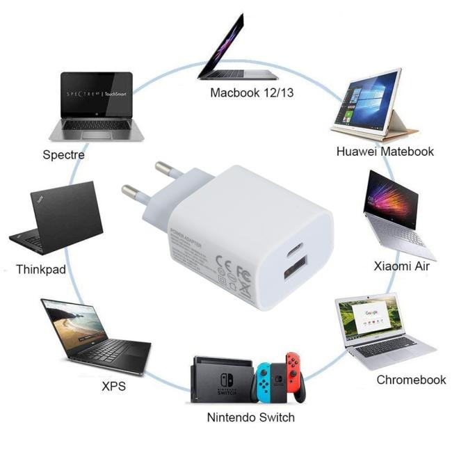 Side view of EU 2-Pin Wall Charger