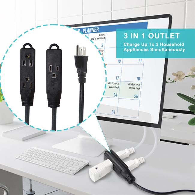 NEMA 5-15P to Single Receptacle Power Extension Cord product image