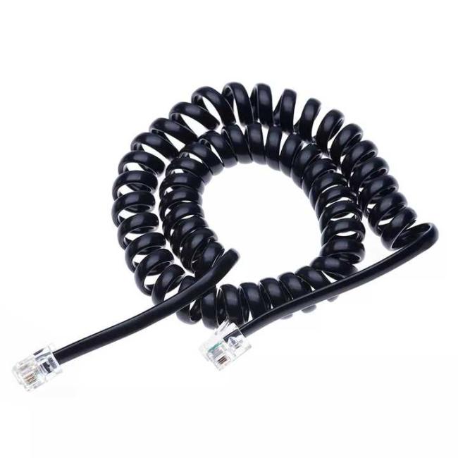 Coiled telephone handset cord product photo