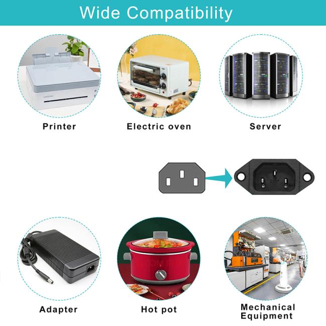 Right-Angle C13 to C13 Power Extension Cord - Connector Detail