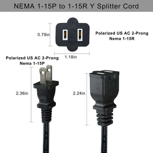Nema 1-15P to Nema 1-15R Extension Cord product photo