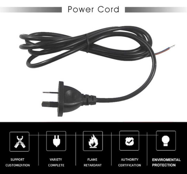 AU to stripped power cord side view