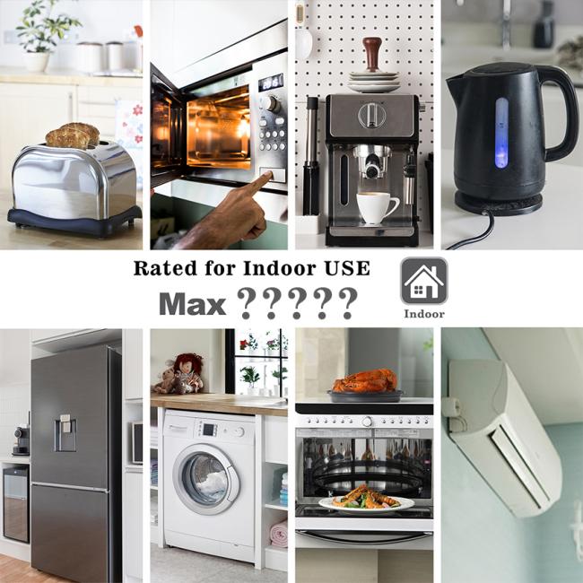 NEMA 5-15P to C19 power cord full length view