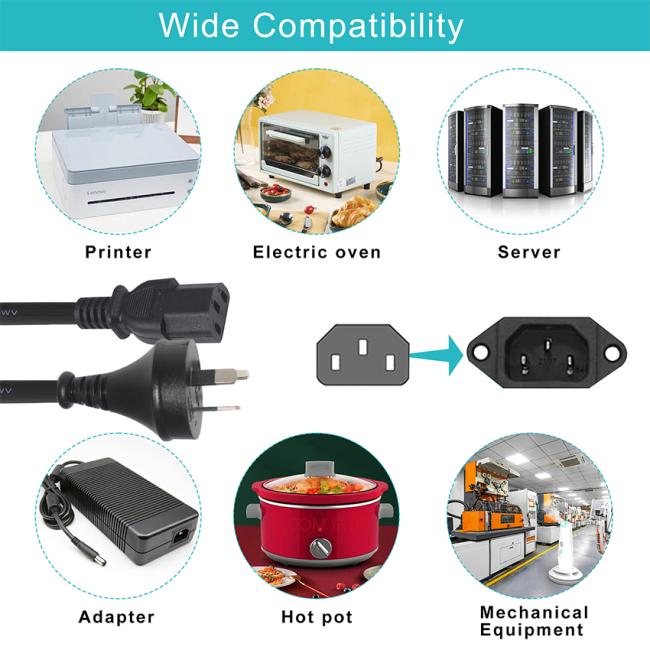 AU to C13 power cord with RCD protection