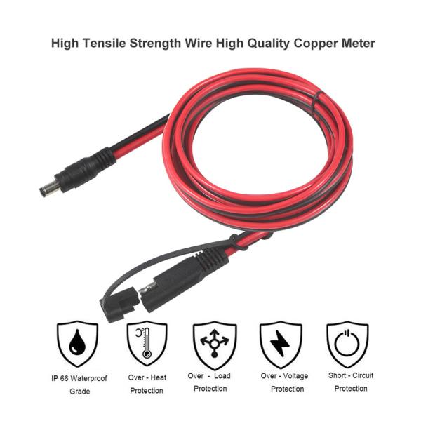 Quality SAE to DC 5521 Solar Power Cable 10ft Quick Release Disconnect for sale