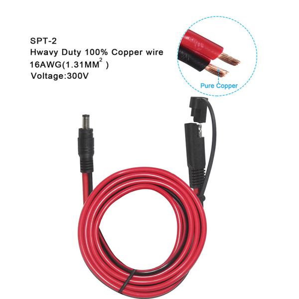 Quality SAE to DC 5521 Solar Power Cable 10ft Quick Release Disconnect for sale