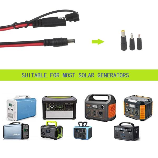 Quality SAE to DC 5521 Solar Power Cable 10ft Quick Release Disconnect for sale