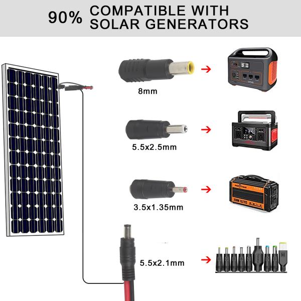 Quality SAE to DC 5521 Solar Power Cable 10ft Quick Release Disconnect for sale