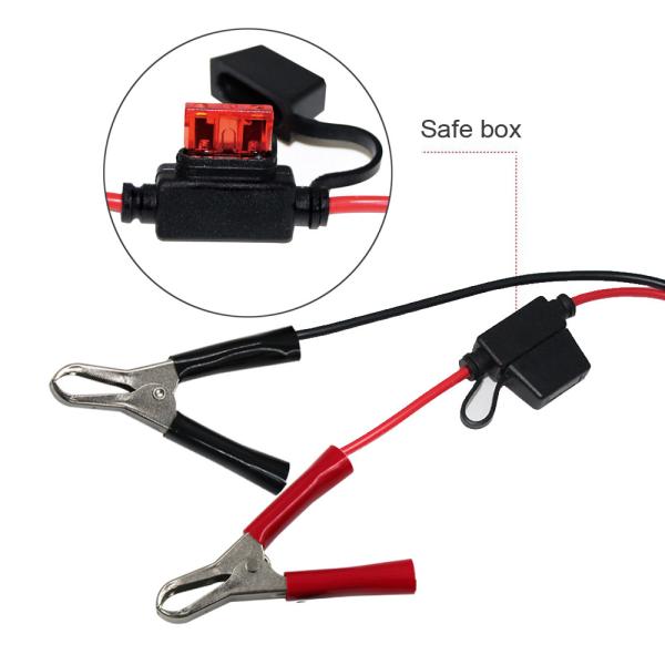 Quality 1.5m 5A Fused Alligator Clips To Dc  SAE Battery Cable Warterproof for sale