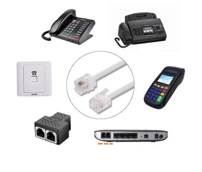 Chine Certification CE 28awg*6C RJ12 6P6C Câble de ligne téléphonique avec conducteur en cuivre à vendre
