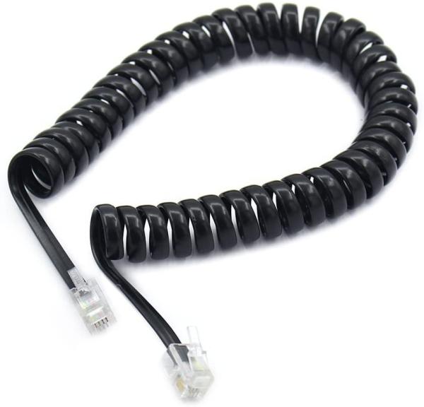 Quality 16mhz Spiral Telephone Cable Shielded RJ9 RJ11 RJ12 Coiled Telephone Line 6P6P 6P4C 4P4C 4P2C for sale