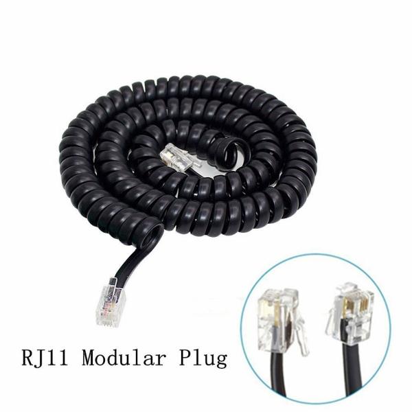 Quality 16mhz Spiral Telephone Cable Shielded RJ9 RJ11 RJ12 Coiled Telephone Line 6P6P for sale