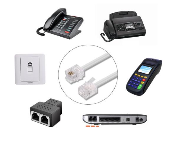 Quality 16mhz Spiral Telephone Cable Shielded RJ9 RJ11 RJ12 Coiled Telephone Line 6P6P for sale