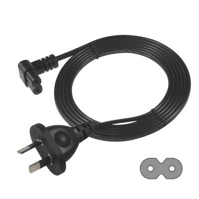 Chine 2m SAA Iec Plug H03vvh2f 2X075mm2 australien à 2 broches Figure 8 Ac Cable End Angle d'extension C7 Corde d'alimentation du connecteur à vendre